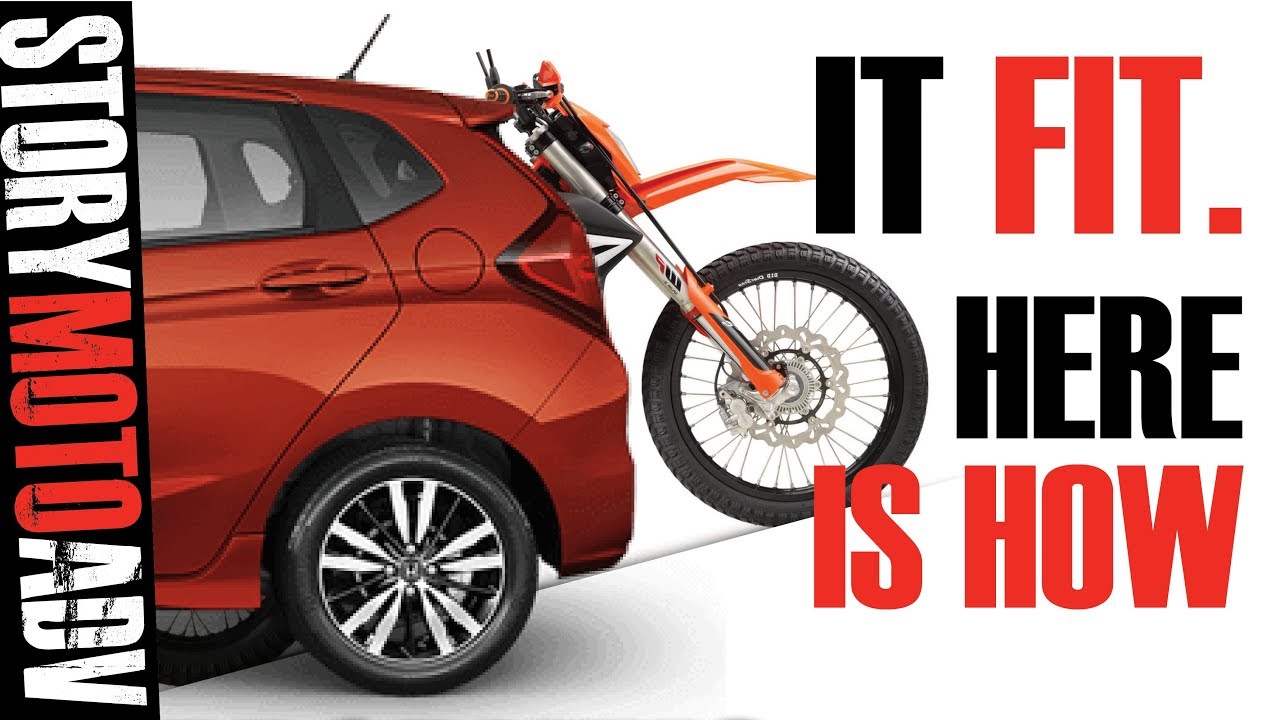 HOW TO HAUL a Dual Sport Motorcycle INSIDE Your SMALL CAR It Fits - YouTube