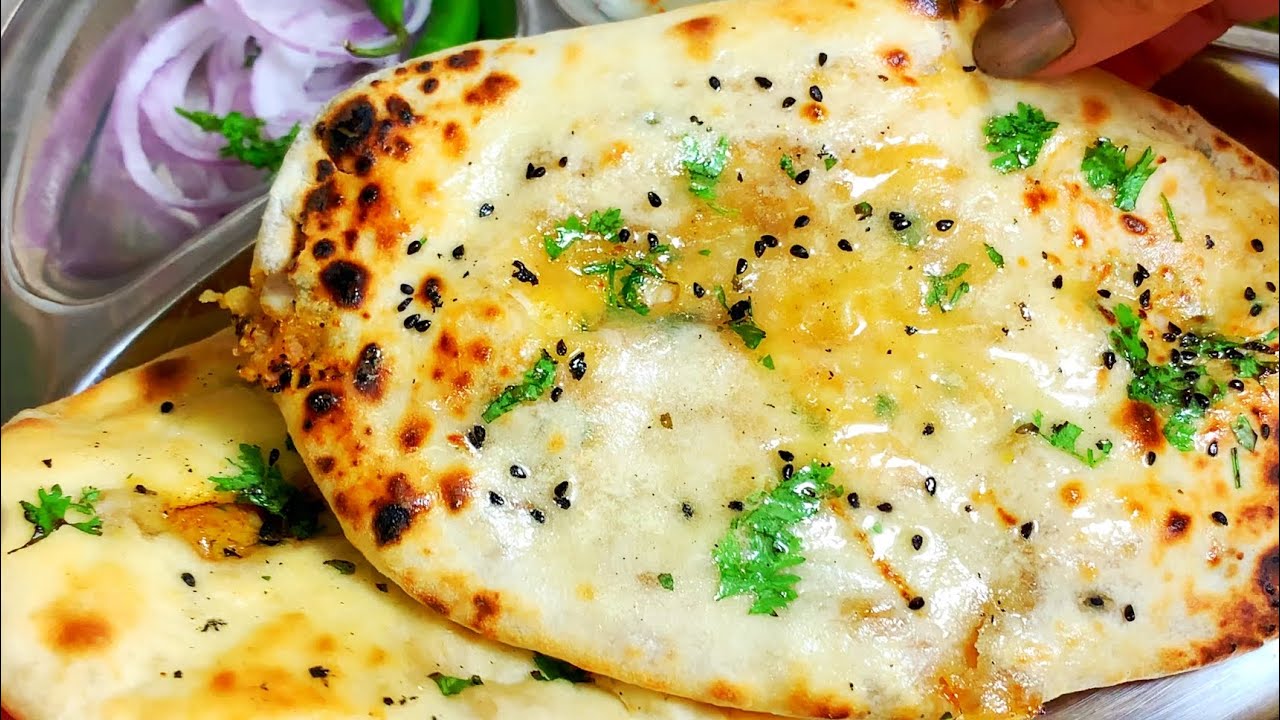 तंदूर जैसे आलू प्याज नान बनाये घर के तवे पर आसानी से | No Tandoor | No ...