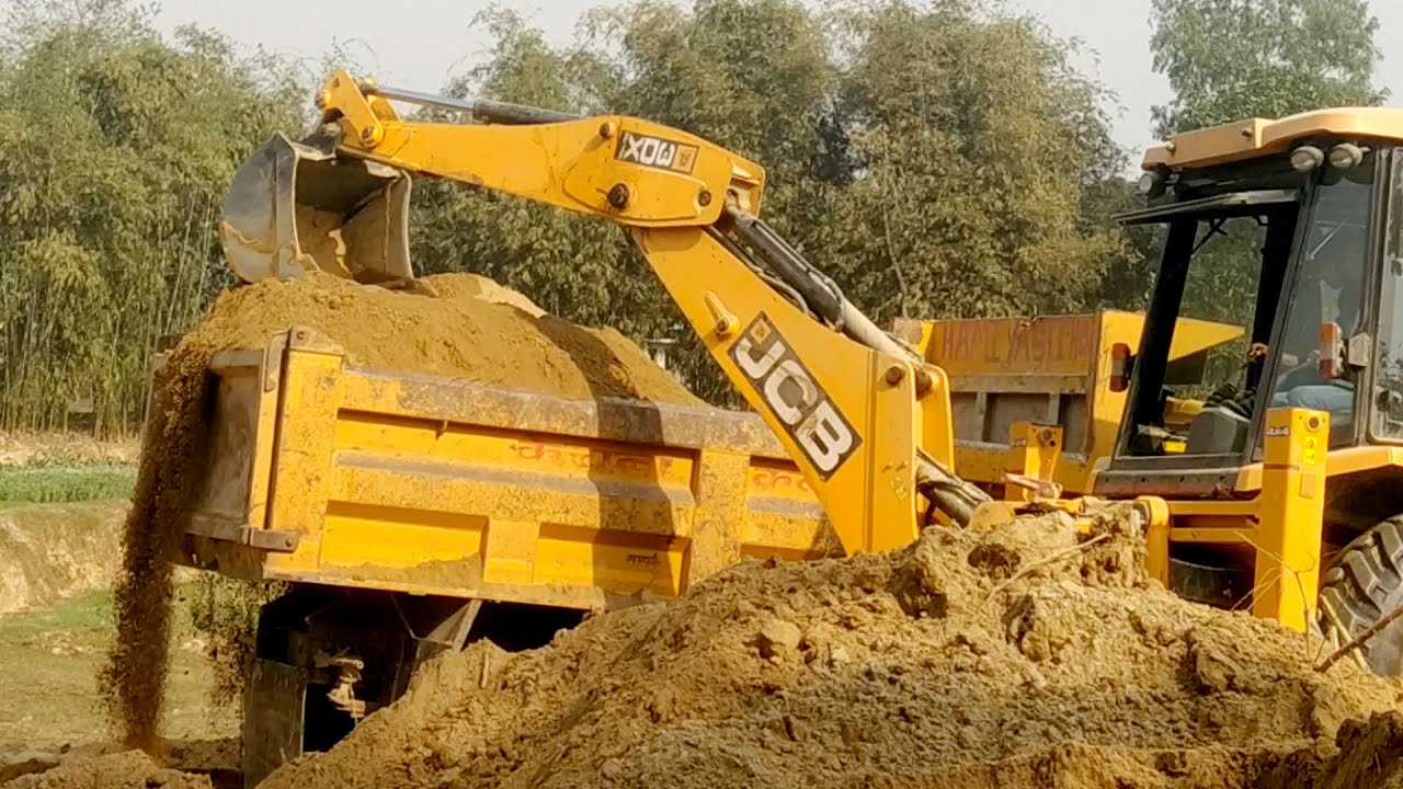 Amazing !!! Y JCB Backhoe Machine Loading A Yello DumpTruck -Full ...