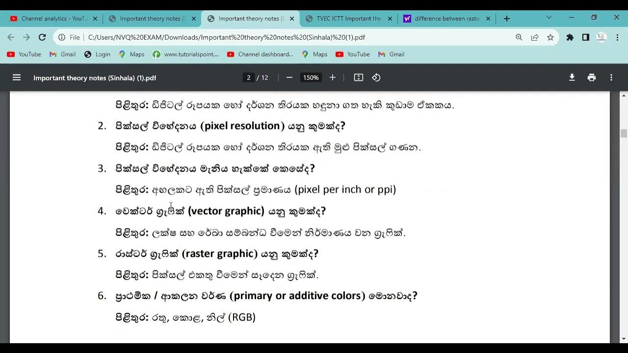 TVEC ICTT NVQ Level 4 Knowledge Assessment Graphic Theory Revision #02 ...