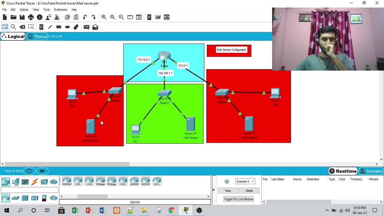 Email Server Configuration | mail server config in cisco packet tracer ...