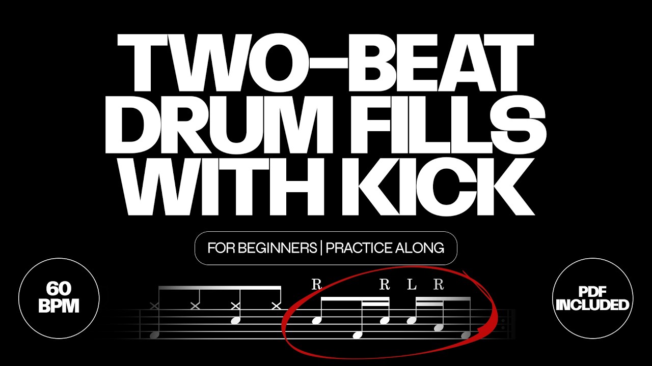 Easy Drum Fills with Kick | Two-Beat Practice for Beginners | Practice ...
