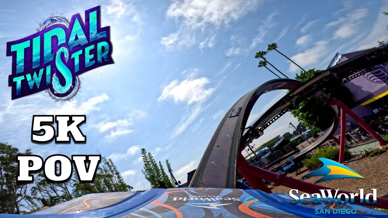 Tidal Twister Front Row POV [5K] | SeaWorld San Diego 2023 - YouTube