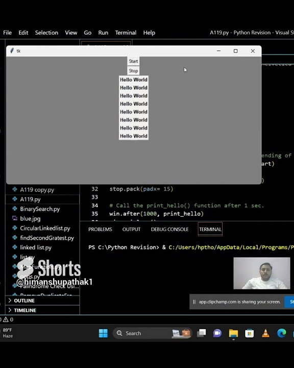 Print Hello World In For Loop In Python Shorts Pythonprogramming Programming Youtube
