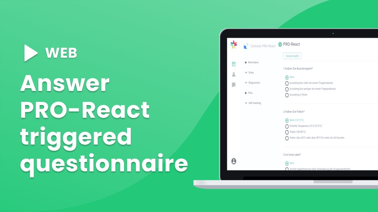 Learn How to Answer PRO-React triggered questionnaire in CANKADO Web ...