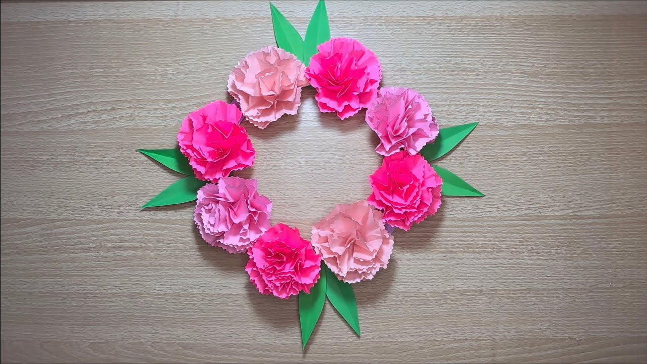 Carnation Wreath DIY EASY #jelomegracecrafts #craft #art - YouTube