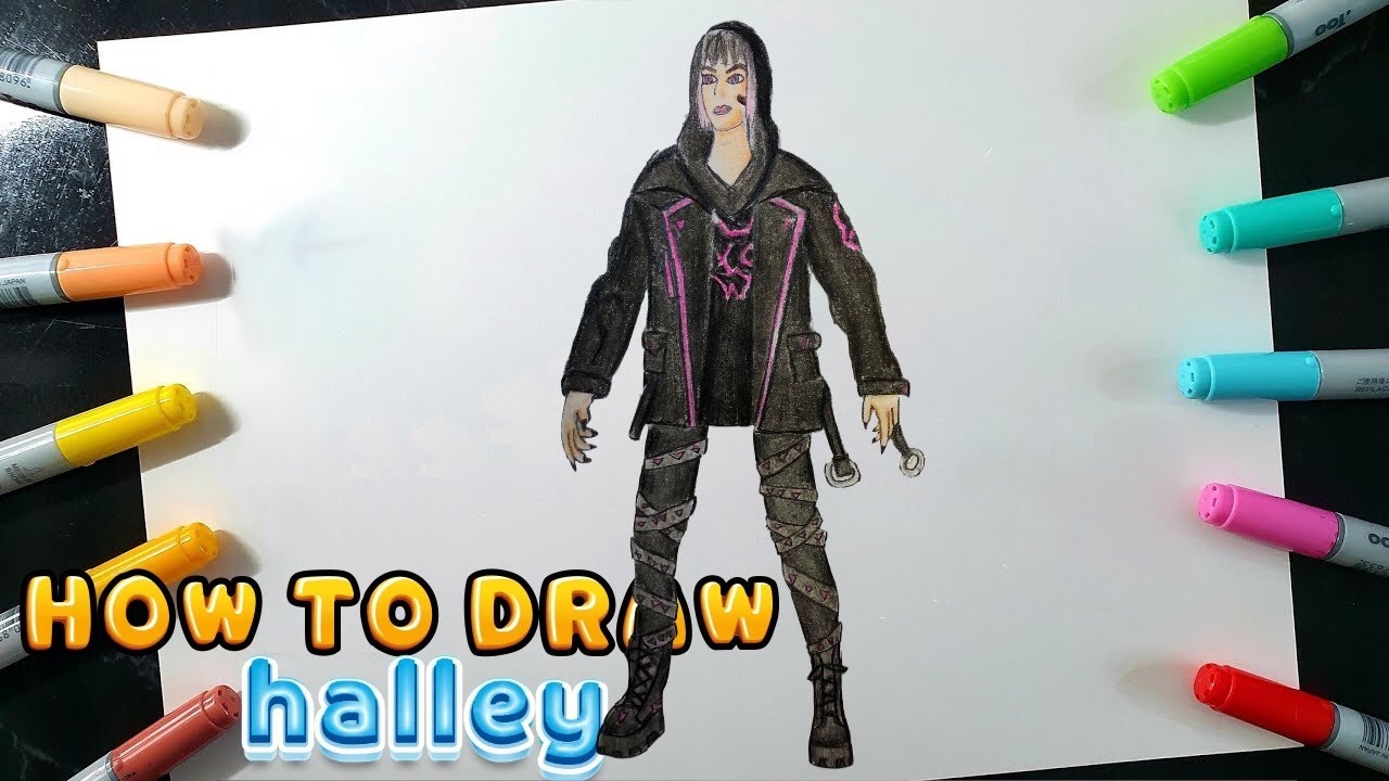 HOW TO DRAW HALLEY FROM FORTNITE CHAPTER 3 - YouTube