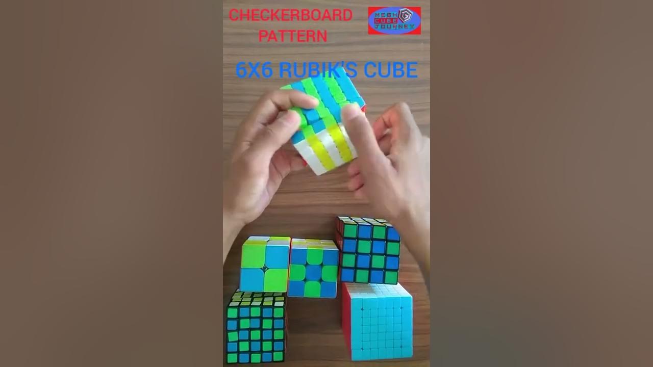 Checkerboard Pattern on 2x2 -- 7x7 Rubik's Cube - YouTube
