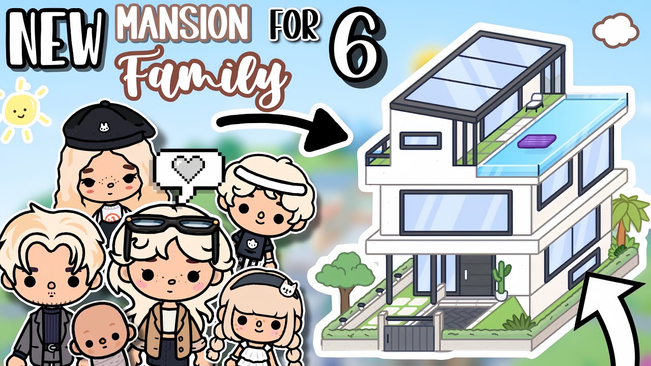 MEGASTAR MANSION FOR FAMILY of 6 Design💫Toca Boca House Ideas NEW HOUSE ...