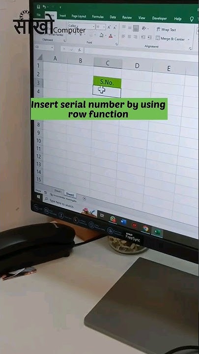 Insert serial number by using row function #computer #excel #education #knowledge #shorts # ...