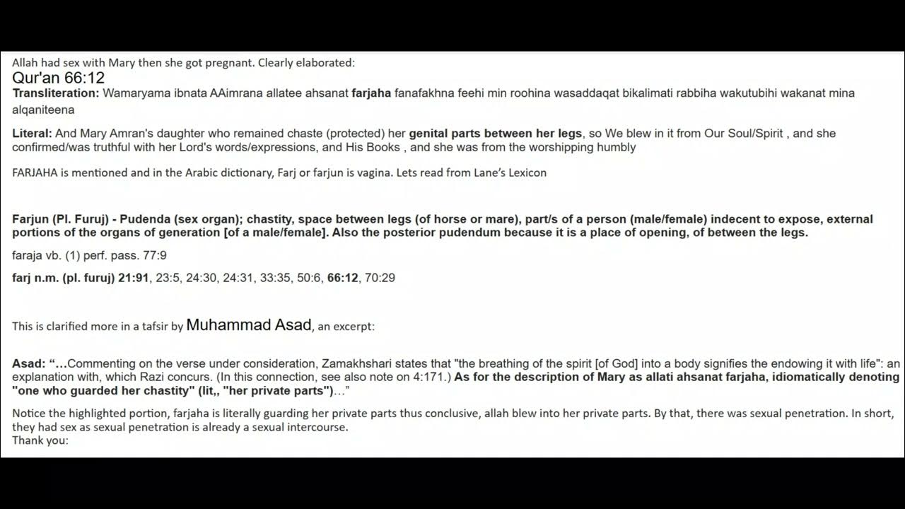 Allah Had Sex With Mary Youtube