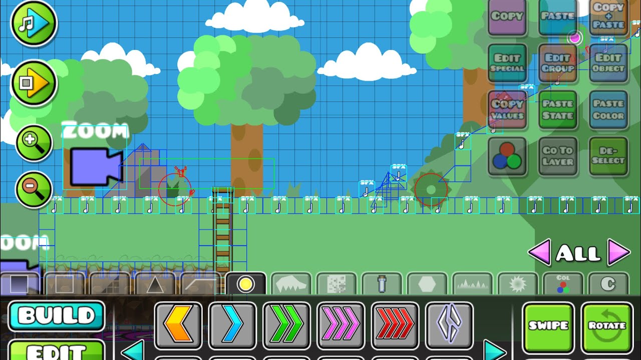 GD BUILDING [PLATFORMER LEVEL] EP 1: Simple decorations and early ...