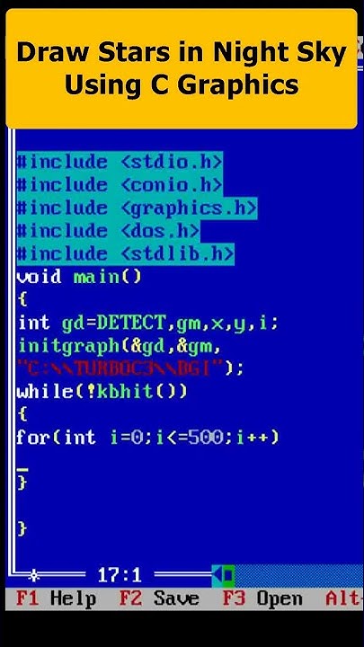 Draw Stars In Night Sky Using C Graphics Part 11 | C Graphics #cprogramming #cgraphics # ...