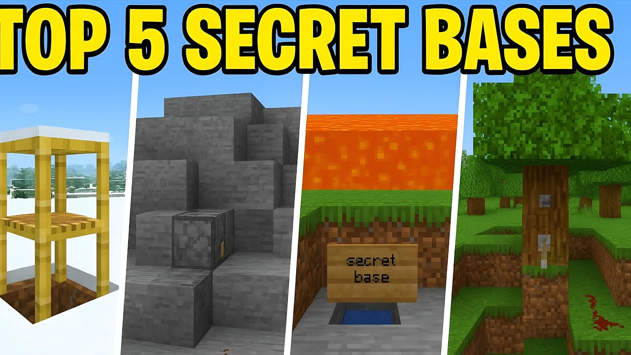 Top 5 Secret Bases in Minecraft 🔥 | Hidden Entrances & Redstone Tricks ...