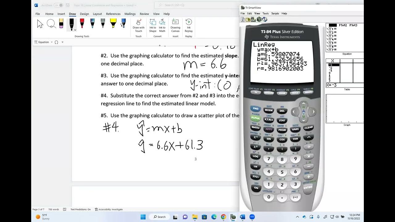 120 Topic 30: Linear Correlation and Regression - YouTube