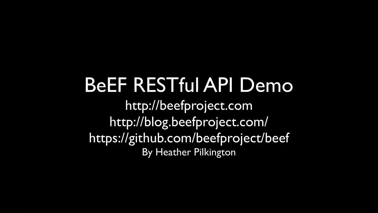 Browser Exploitation Framework (BeEF) RESTful API Demo - YouTube