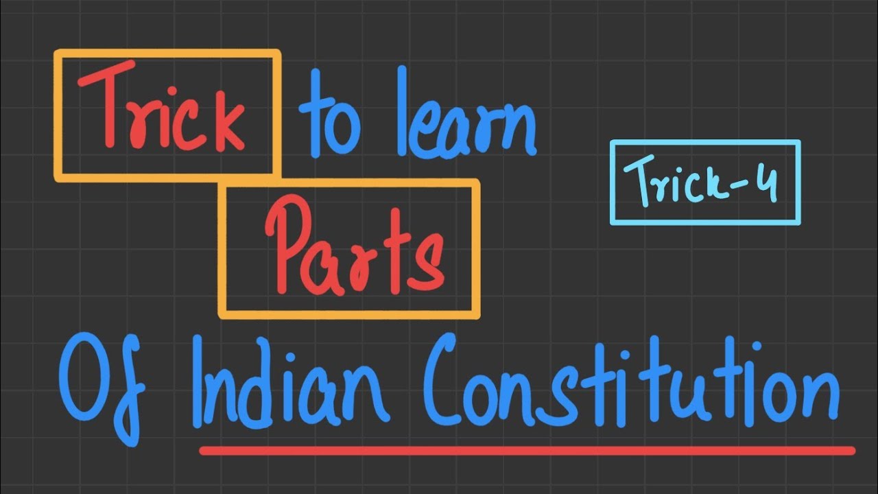 (V4) Trick to learn Parts of Indian constitution l Versatile l Polity ...
