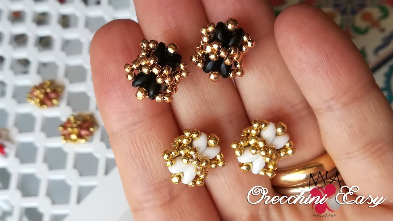 Tutorial Orecchini Easy - Rocaille e Superduo - YouTube