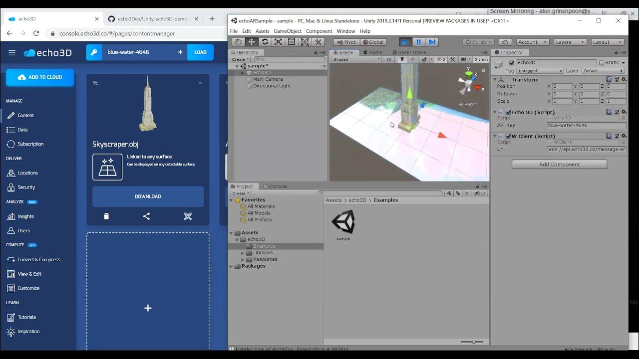 6.11. Launch echo3D in Unity [echo3D Workshop & Tutorial] - YouTube