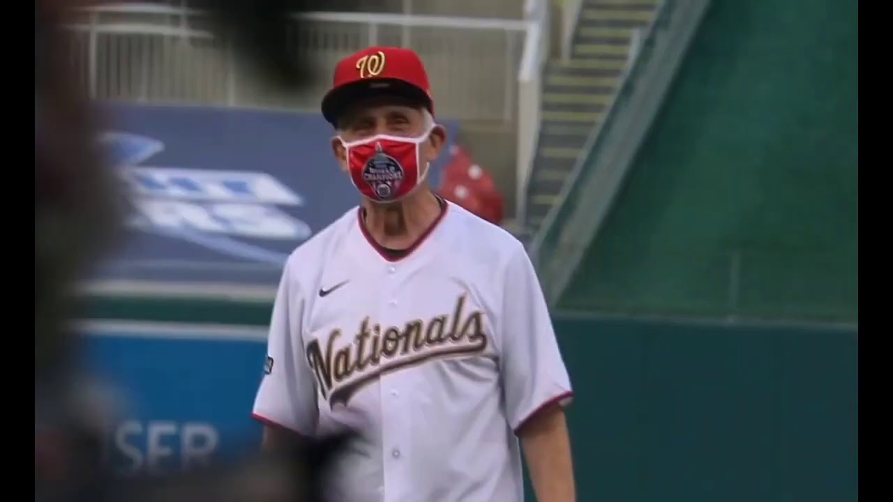 Dr. Fauci First Pitch - YouTube