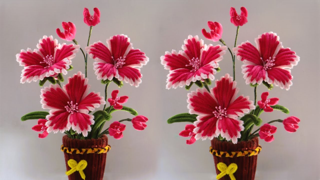 Pipe Cleaner Flowers Crafts/ How To Make Beautiful Flowers With Pipe ...