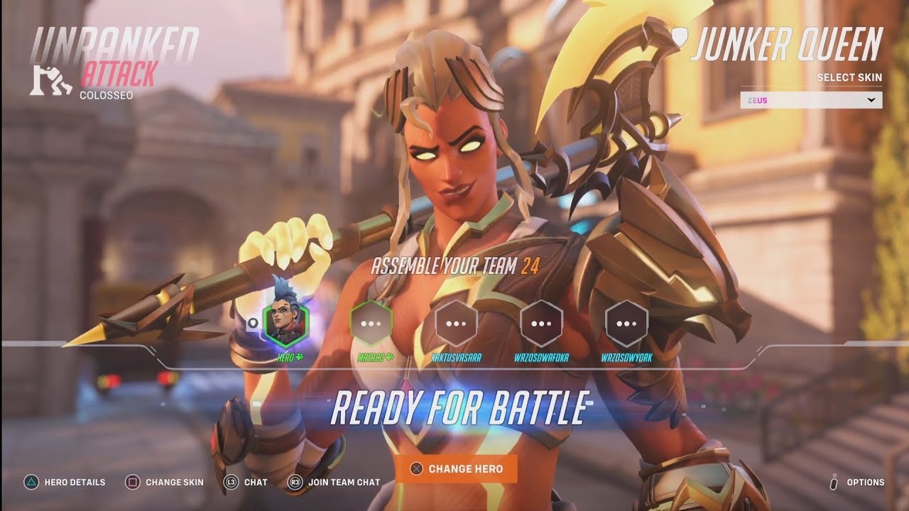 Overwatch 2 Season 2 ZEUS Junker Queen Skin Gameplay Tier 80 Battle ...