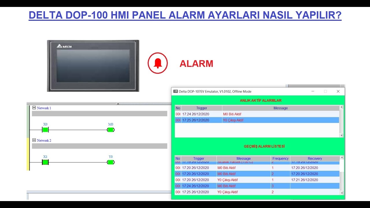 16- DELTA DOP-100 HMI PANEL ALARM AYARLARI YAPIMI-1 #hmı #plc www ...