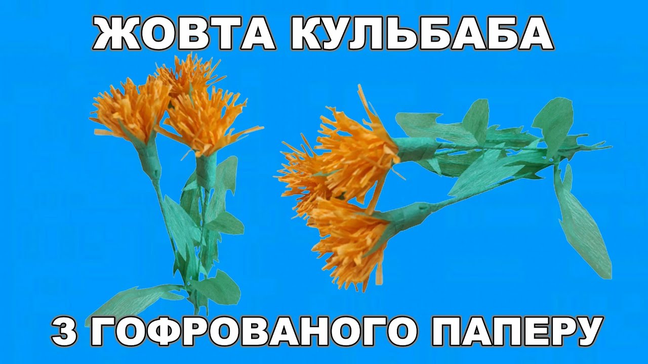 Diy ЖОВТА КУЛЬБАБА З ГОФРОВАНОГО ПАПЕРУ Youtube