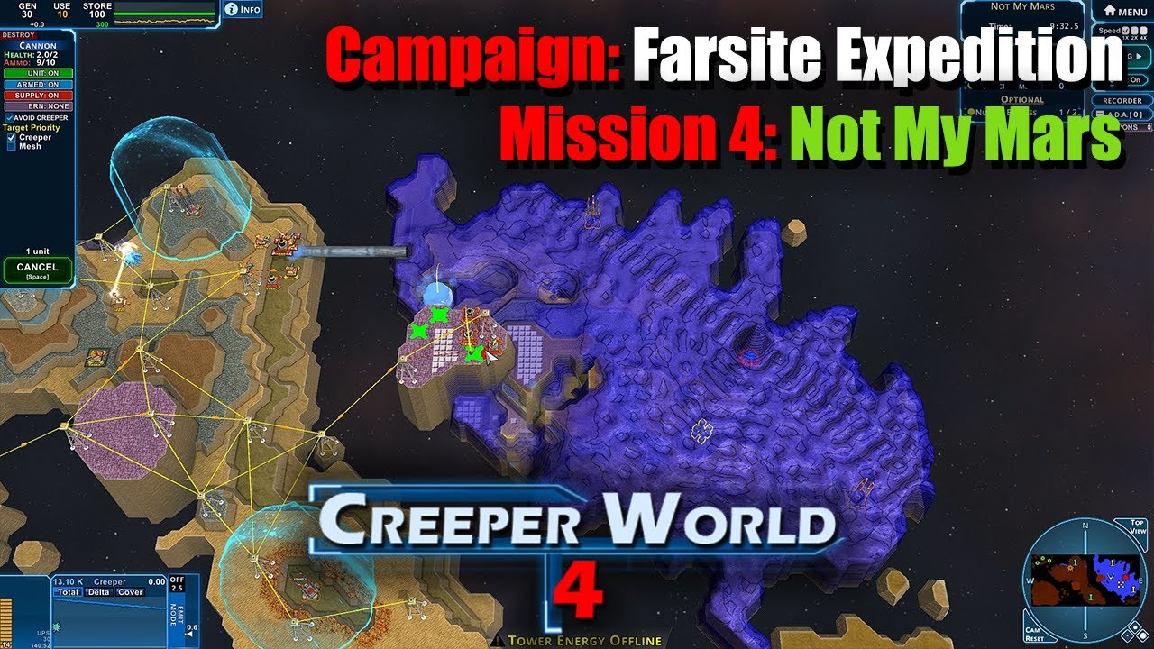 Creeper World 4 - Mission 4: Not My Mars - Campaign: Farsite Expedition - YouTube