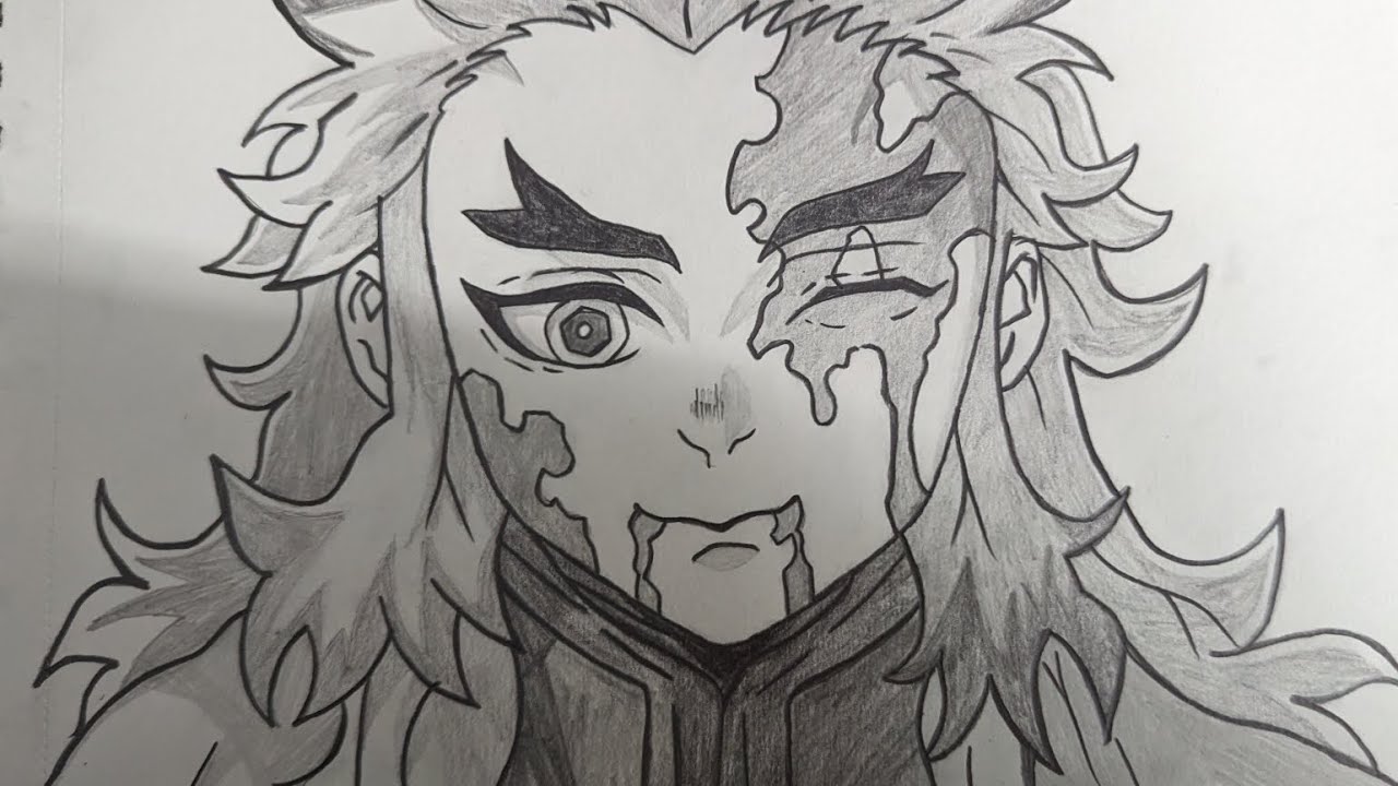 How to draw Rengoku Kyojuro from Demon slayer(pt.2)| Rengoku drawing ...
