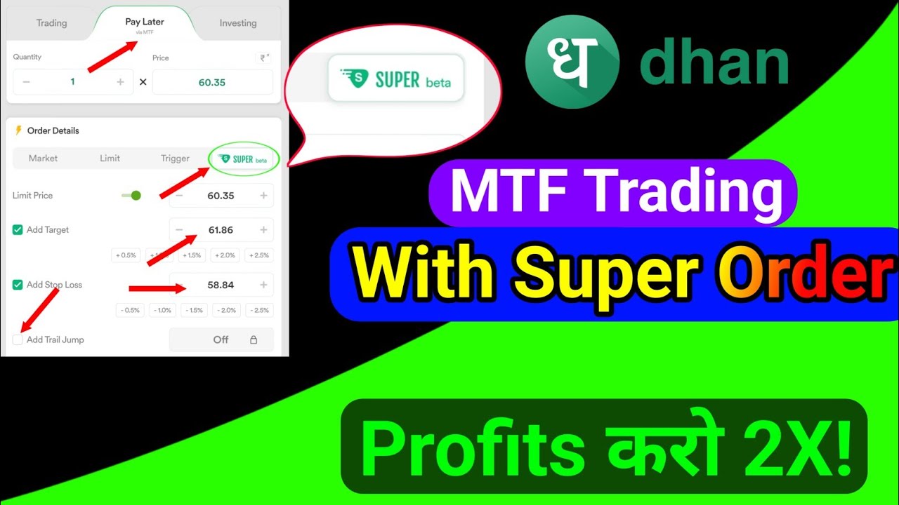 How to Set super order when place MTF trading - YouTube
