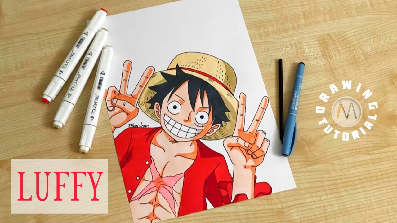 How to draw Luffy / One Piece drawing tutorial - YouTube