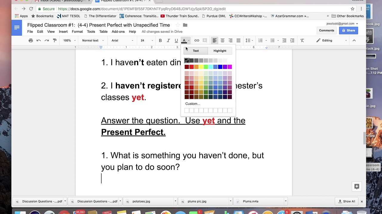 Flipped Classroom #1 Present Perfect Unspecified Time (4-4) - YouTube