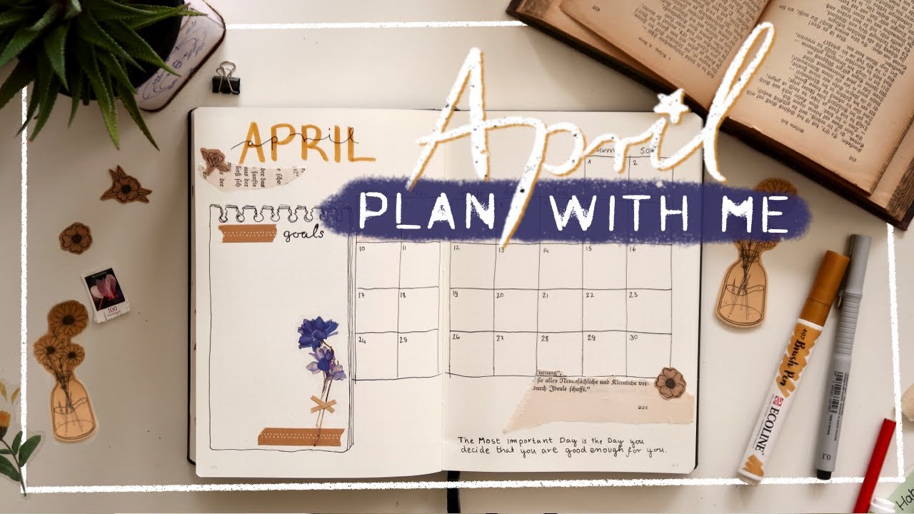 Plan with me for APRIL 2023 • Bullet Journal Set Up - YouTube