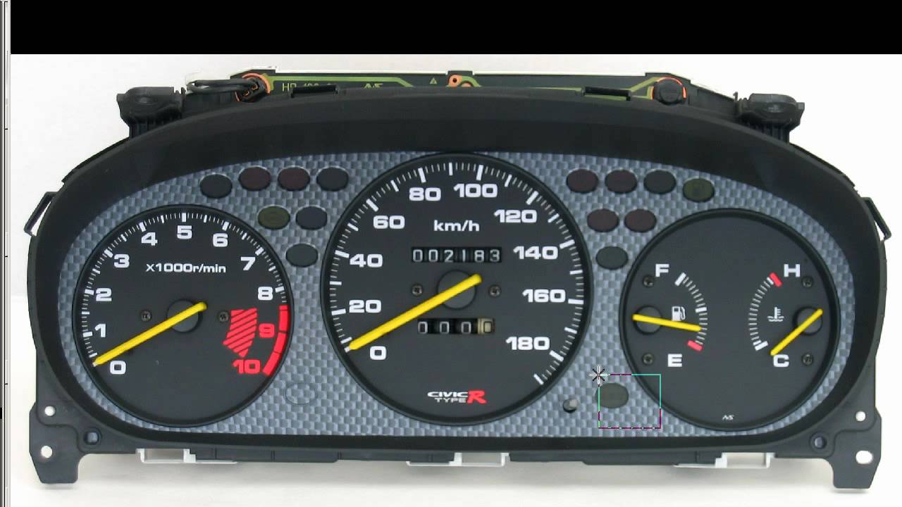 CTR Carbon Gauge cluster Honda JDM Civic EK9 Type R - YouTube