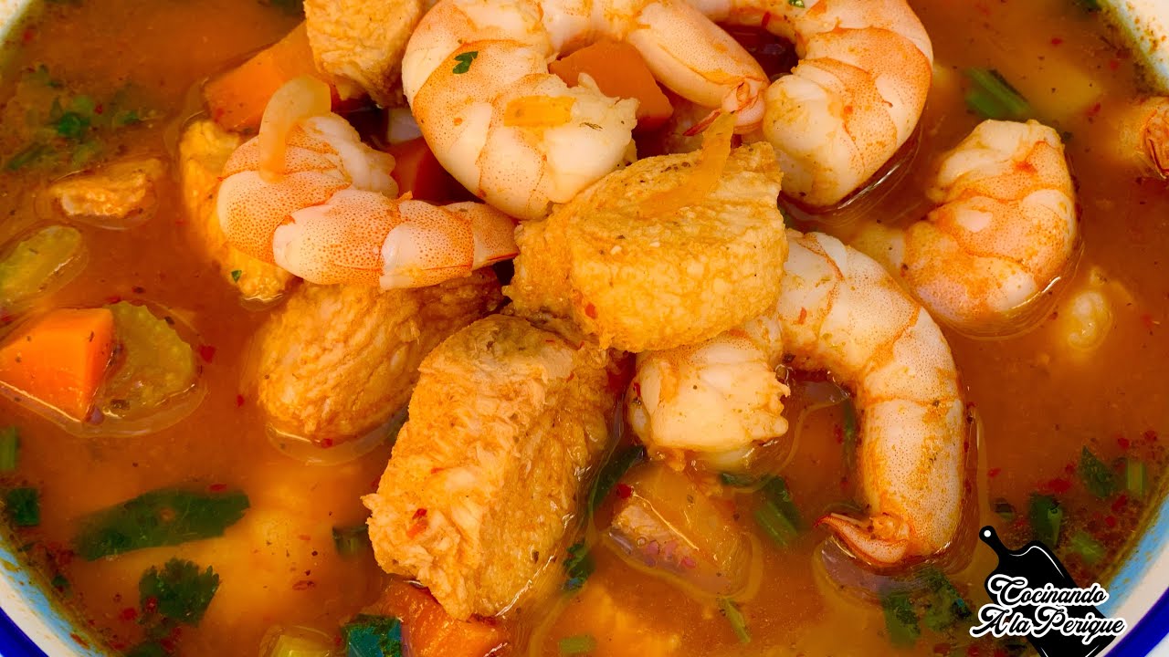 Caldo de filete de pescado y camarón.😋 / Cocinando A la Periqué - YouTube