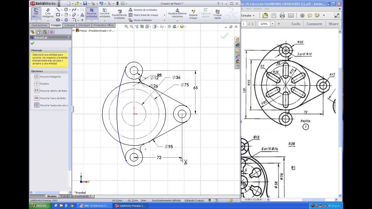 SolidWORKs - Ejercicio Croquis 2 - YouTube
