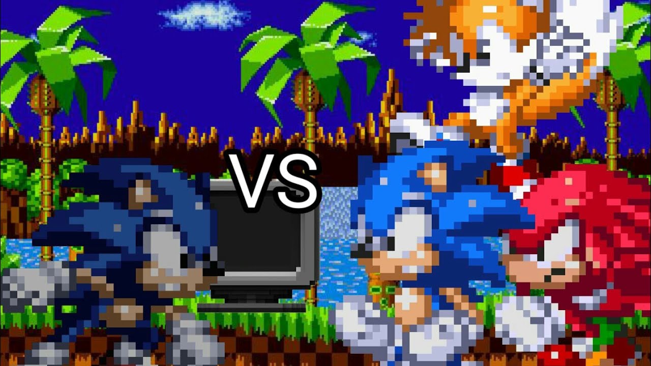 sonic vs 1 up sonic animacion - YouTube