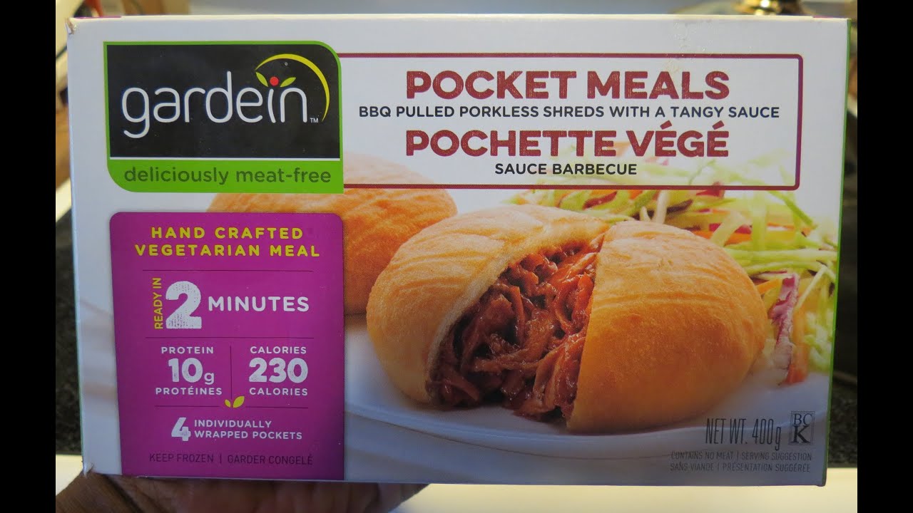 Gardein Pocket Meals: BBQ Pulled Porkless Shreds! (Review) - YouTube