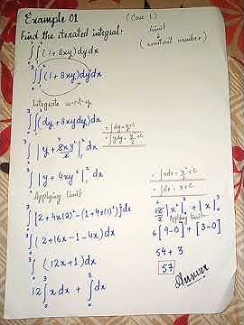 Double Integrals | Iterated/Repeated Integrals | Example | How To Evaluate An Iterated Integral ...