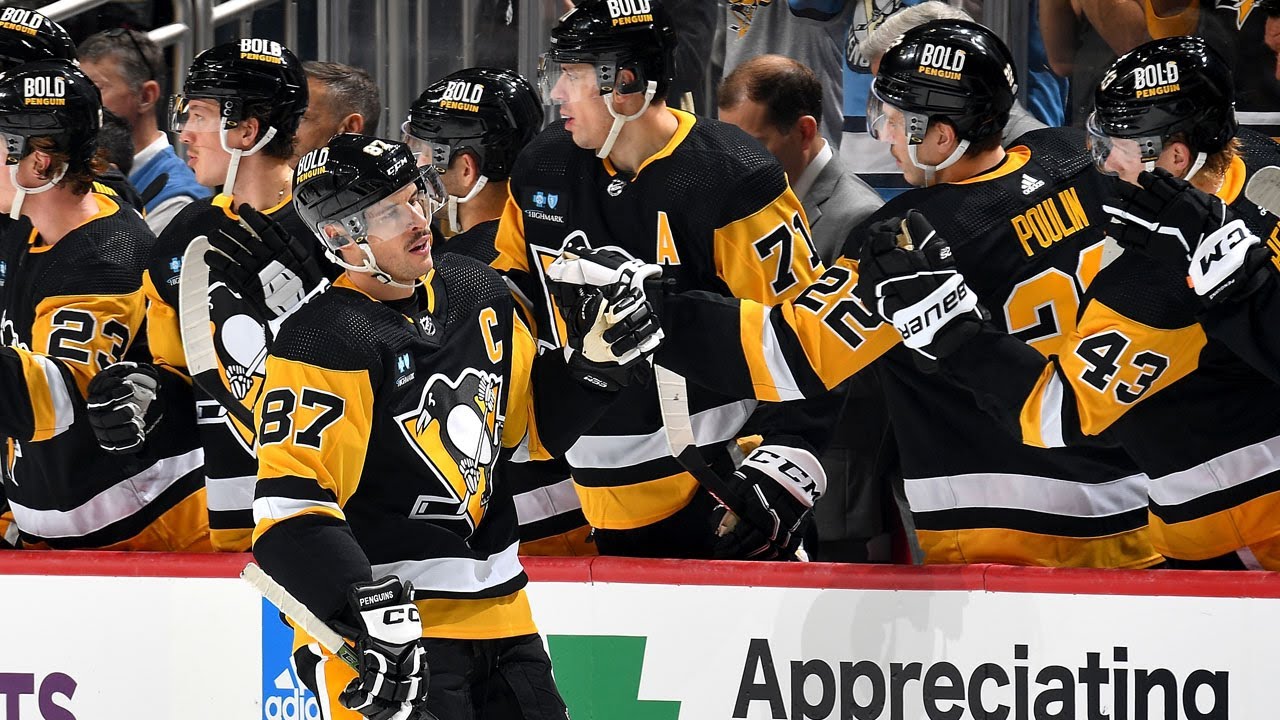 Crosby with the slap shot goal to open scoring - YouTube