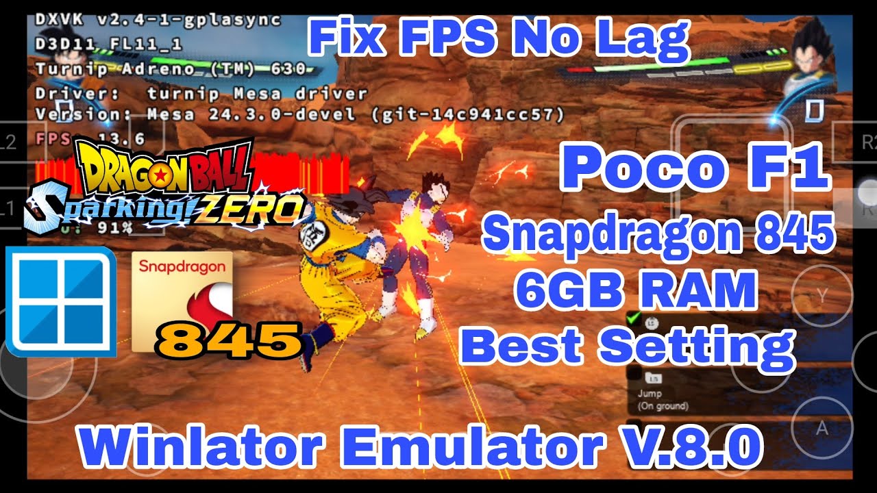Winlator Emulator V.8.0 Android DRAGON BALL Sparking Zero Poco F1 6GB ...