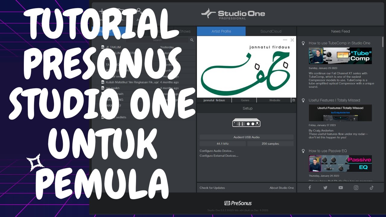 presonus Studio One tutorial part 1 cara membuat project - YouTube