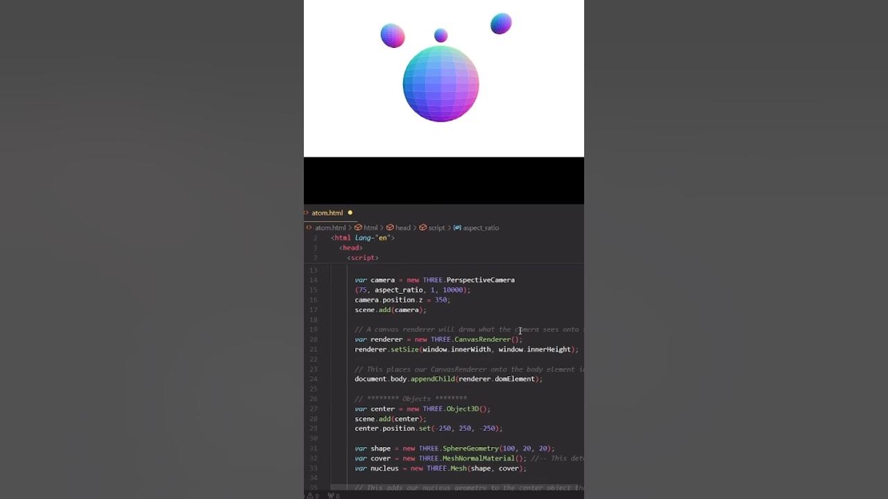 Atoms Animation | HTML CSS | Coding Shorts 🖇️ #html #coding #css #shorts # ...