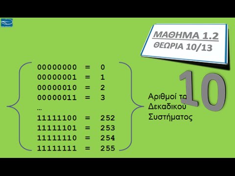 ΠΛΗ10 ΜΑΘΗΜΑ 1.2 - ΜΕΡΟΣ 10/13 - Αναπαράσταση Αριθμών στη Μνήμη του ...