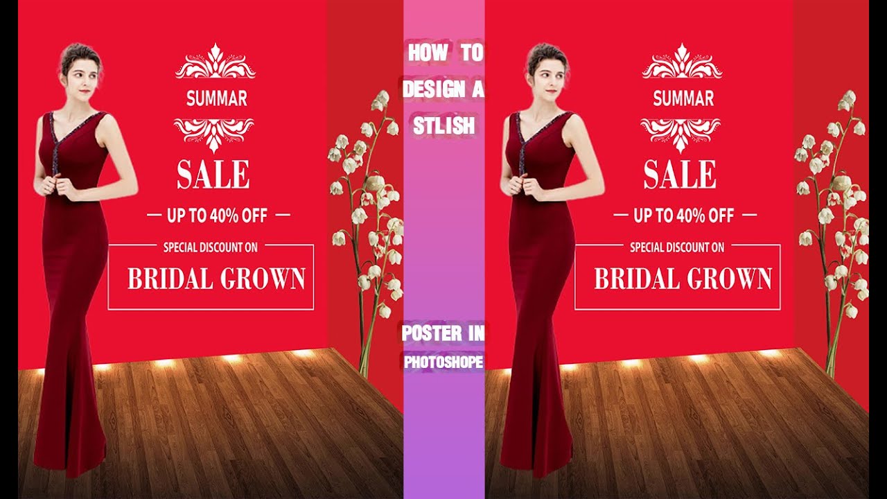 HOW TO DESIGN A STYLISH POSTER IN PHOTOSHOP || ADVERTISING POSTER ...