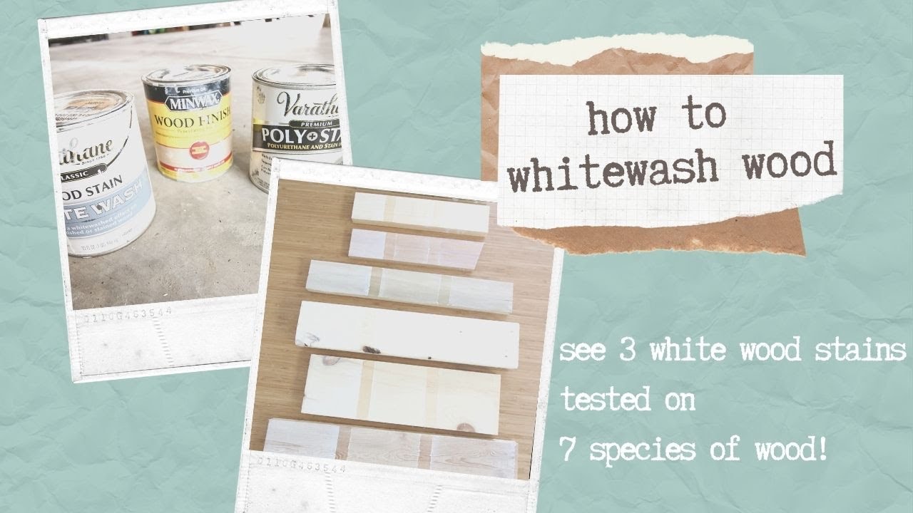 How to white wash wood & 3 wood stain colors tested on 7 types of wood ...