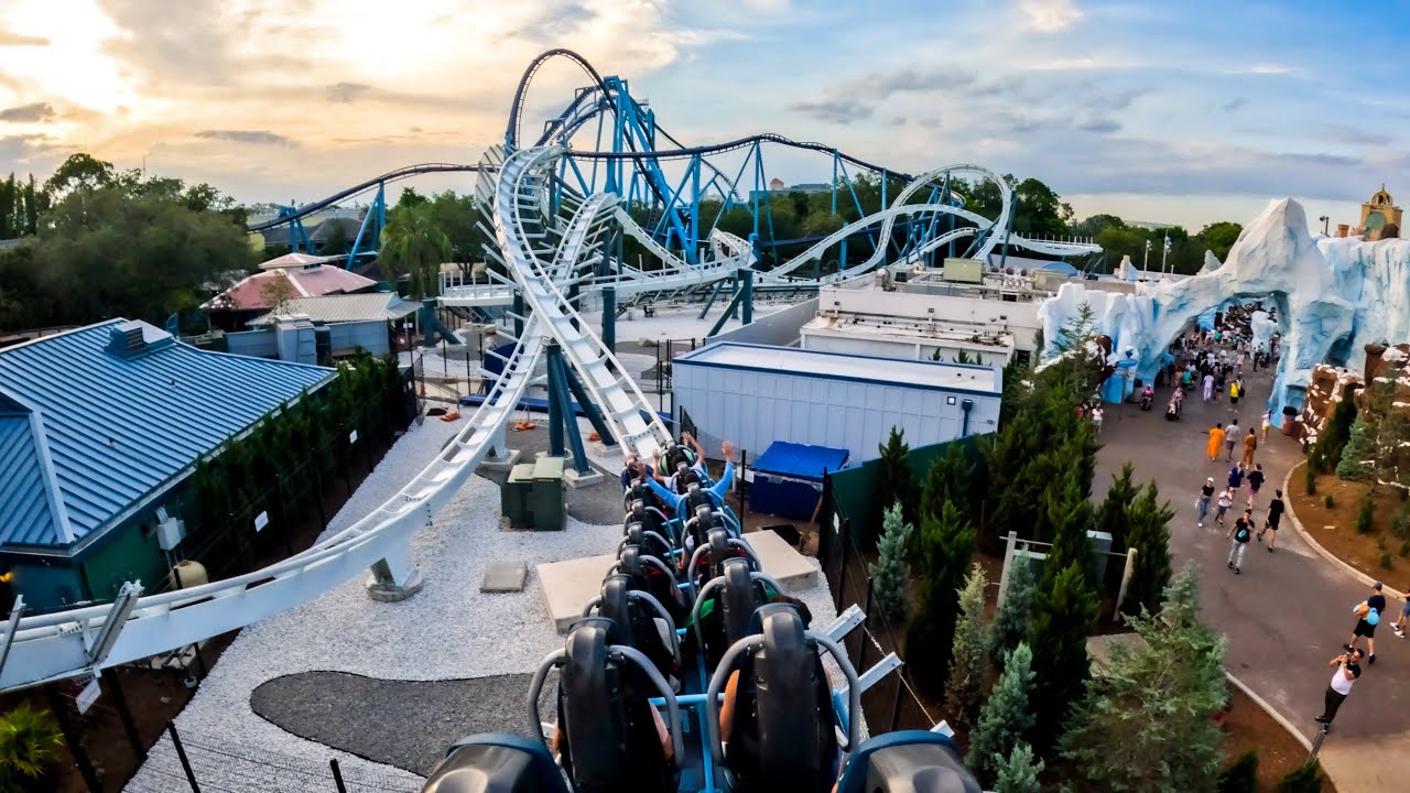 Penguin Trek 4K 60fps back-seat on-ride POV SeaWorld Orlando (2024 ...