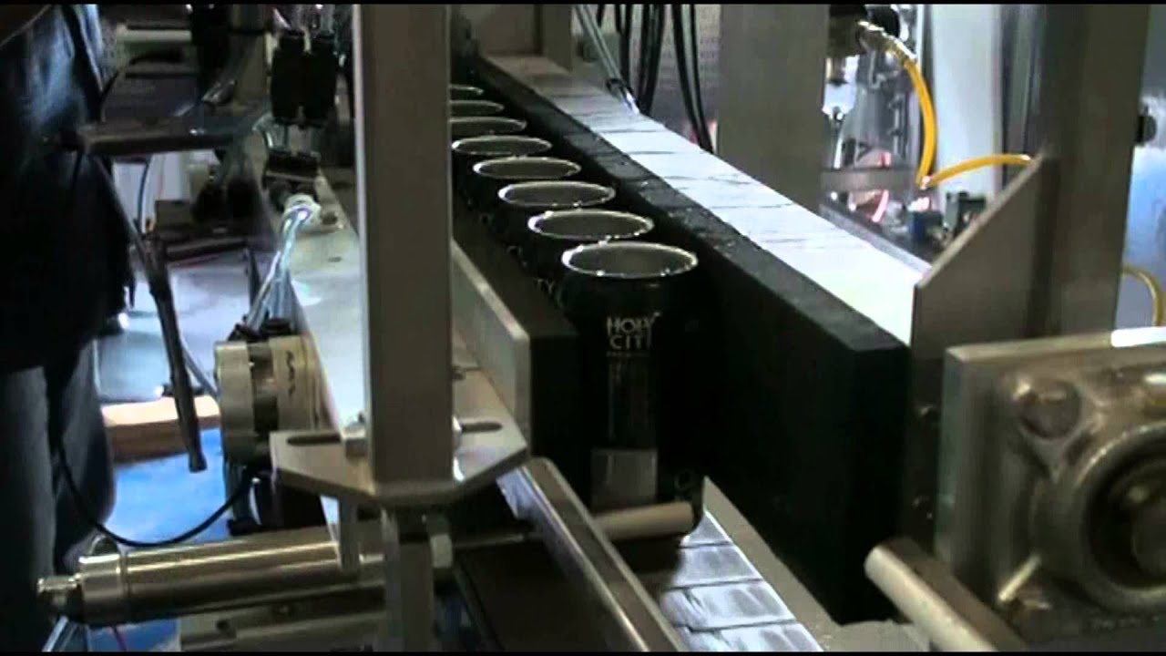 Rinsing Screen Printed Cans - YouTube