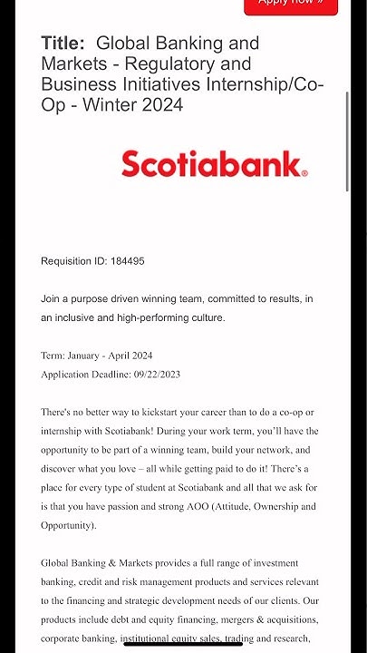 Scotia bank is hiring :https://jobs.scotiabank.com/go/Student-&-New ...